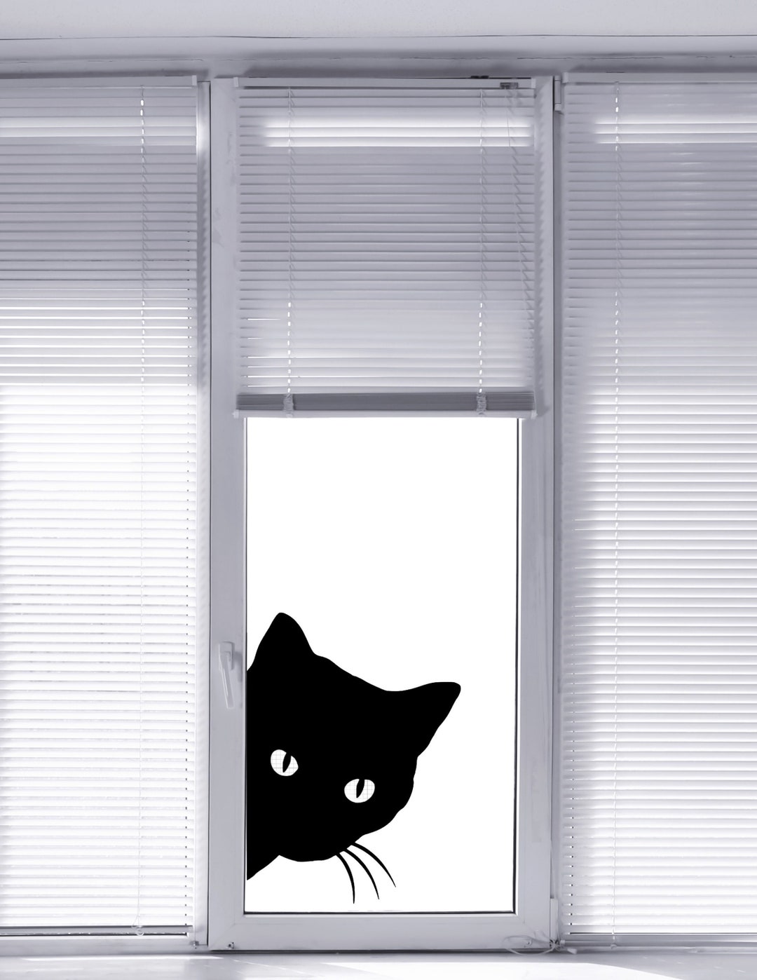 Halloween Large Spooky Peeking Cat Window Cling Decal: - Etsy