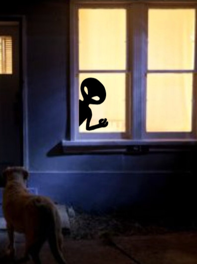 Large Peeking Creepy Alien Window Cling Decal:halloween Window - Etsy