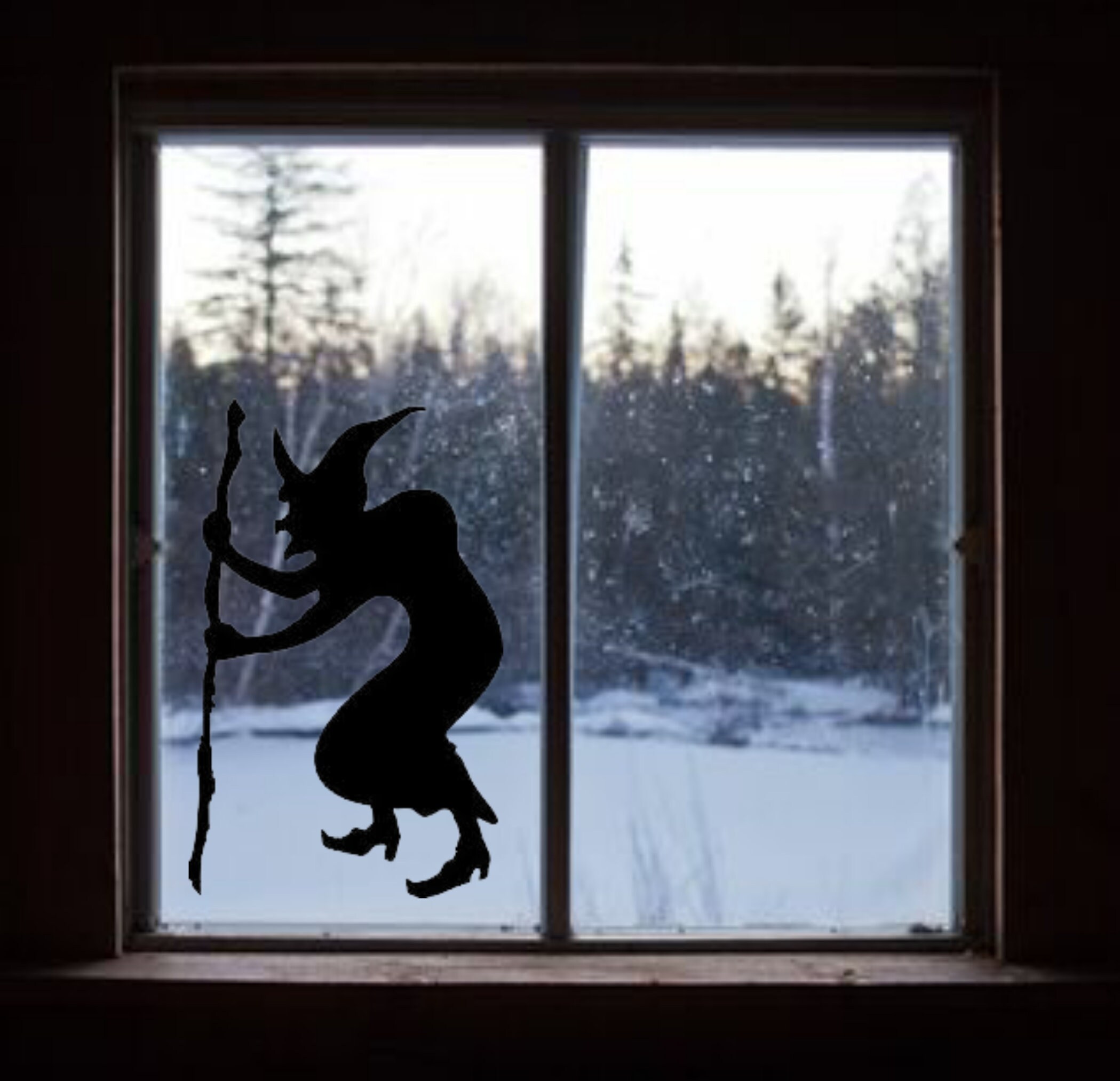 Creepy Huge Hunchback Witch Halloween Window Cling Decor: - Etsy