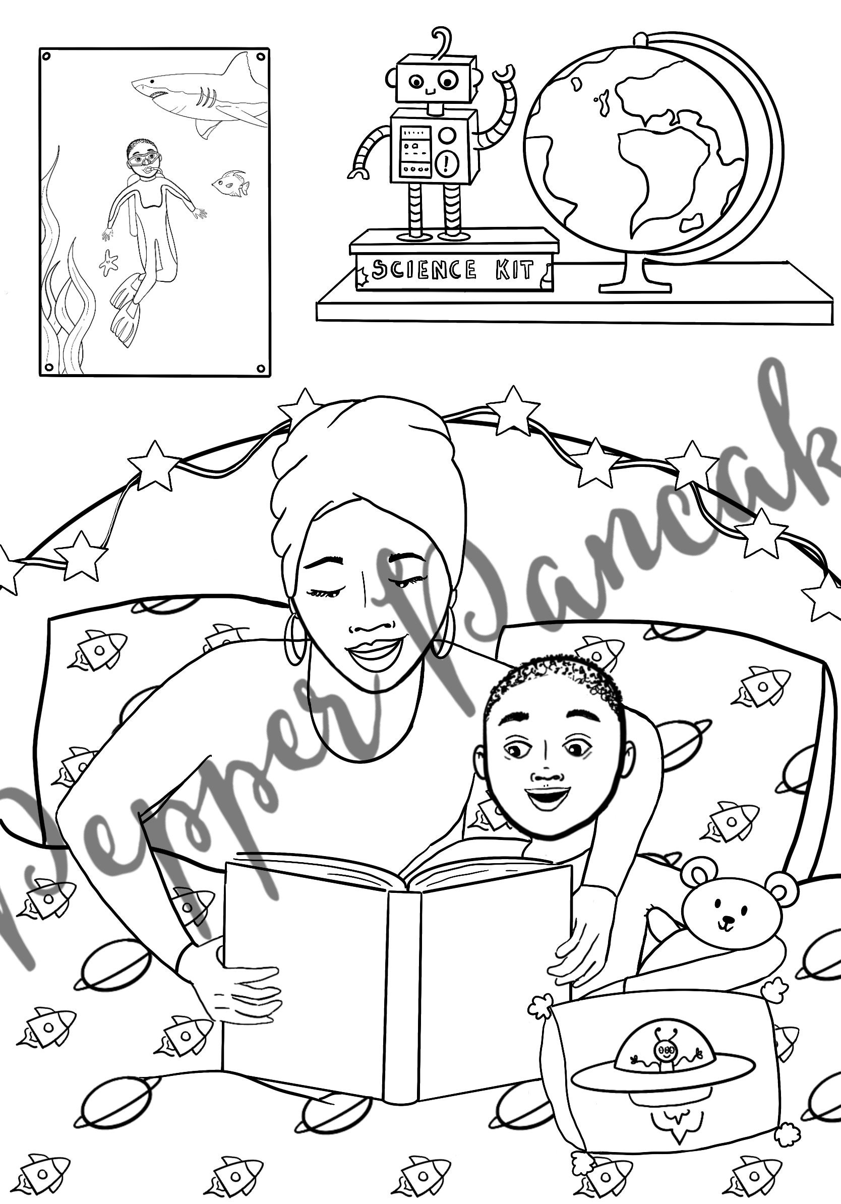 Afro Hair Boys Digital Printable Colouring Book Pages - Etsy