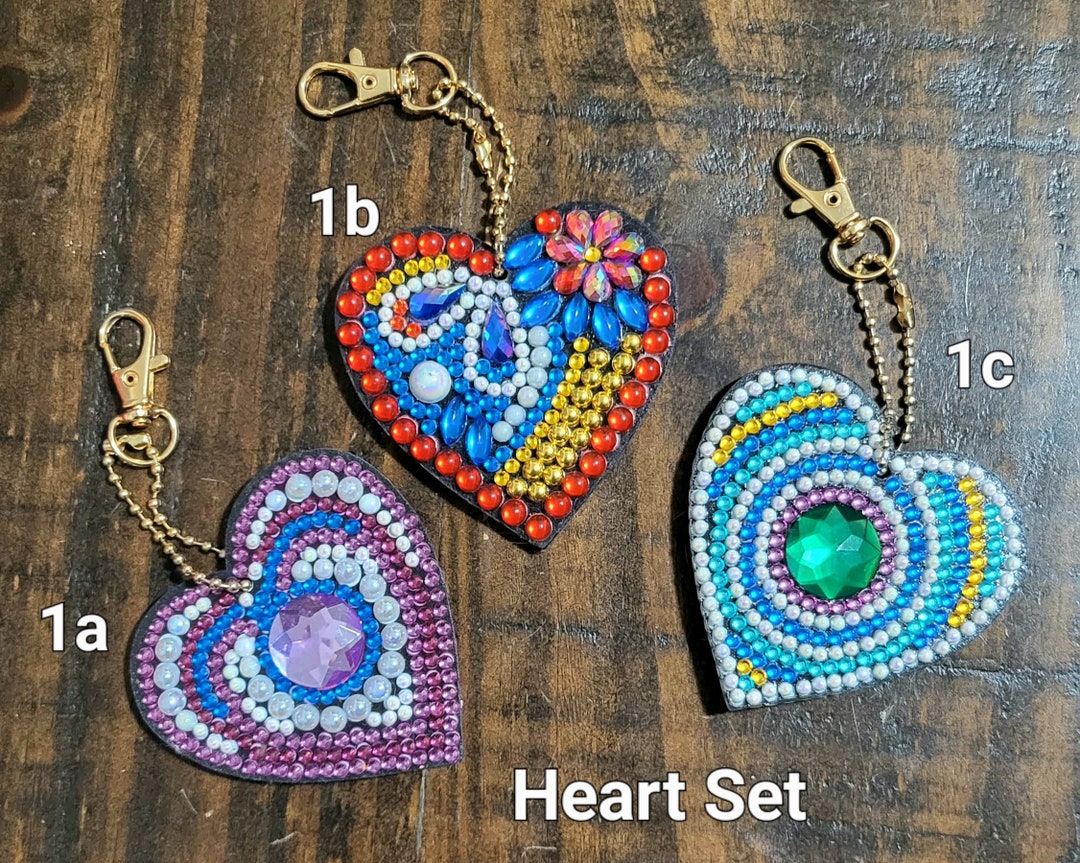 Diamond Heart Keychain - Etsy
