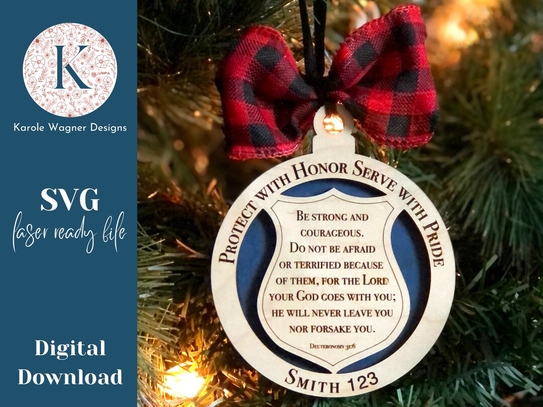 Police Officer, First Responder Christmas Ornament SVG, Two Layers, for ...