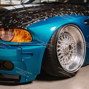 BMW E46 M3 Wide Body Kit Abs Plastic Black Gloss 6 Pcs Over Fenders ...
