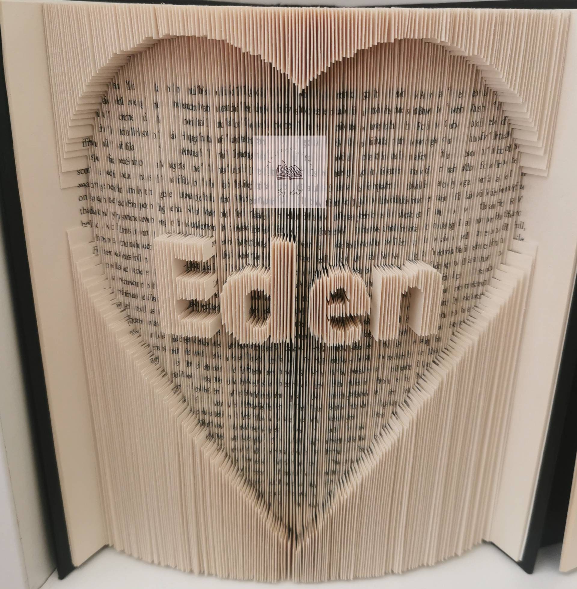 Heart Book Folding Pattern Name Inside Heart Personalised - Etsy