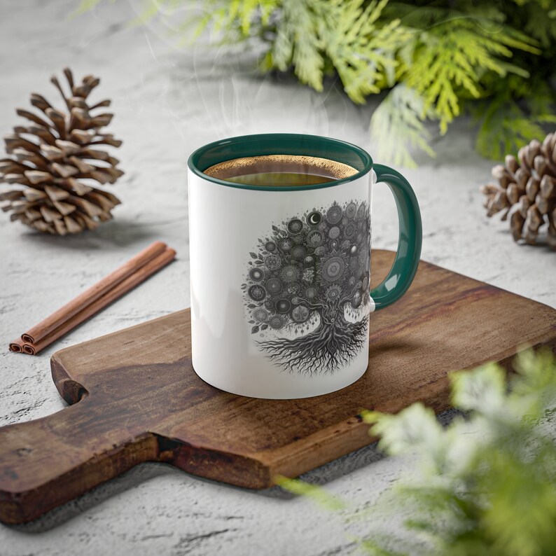 Handcrafted Ceramic Tree of Life Mug, Boho Coffee Cup, Unique Nature ...