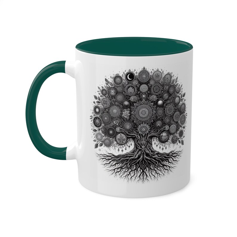 Handcrafted Ceramic Tree of Life Mug, Boho Coffee Cup, Unique Nature ...