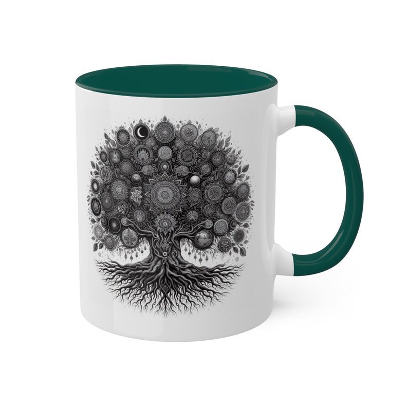 Handcrafted Ceramic Tree of Life Mug, Boho Coffee Cup, Unique Nature ...