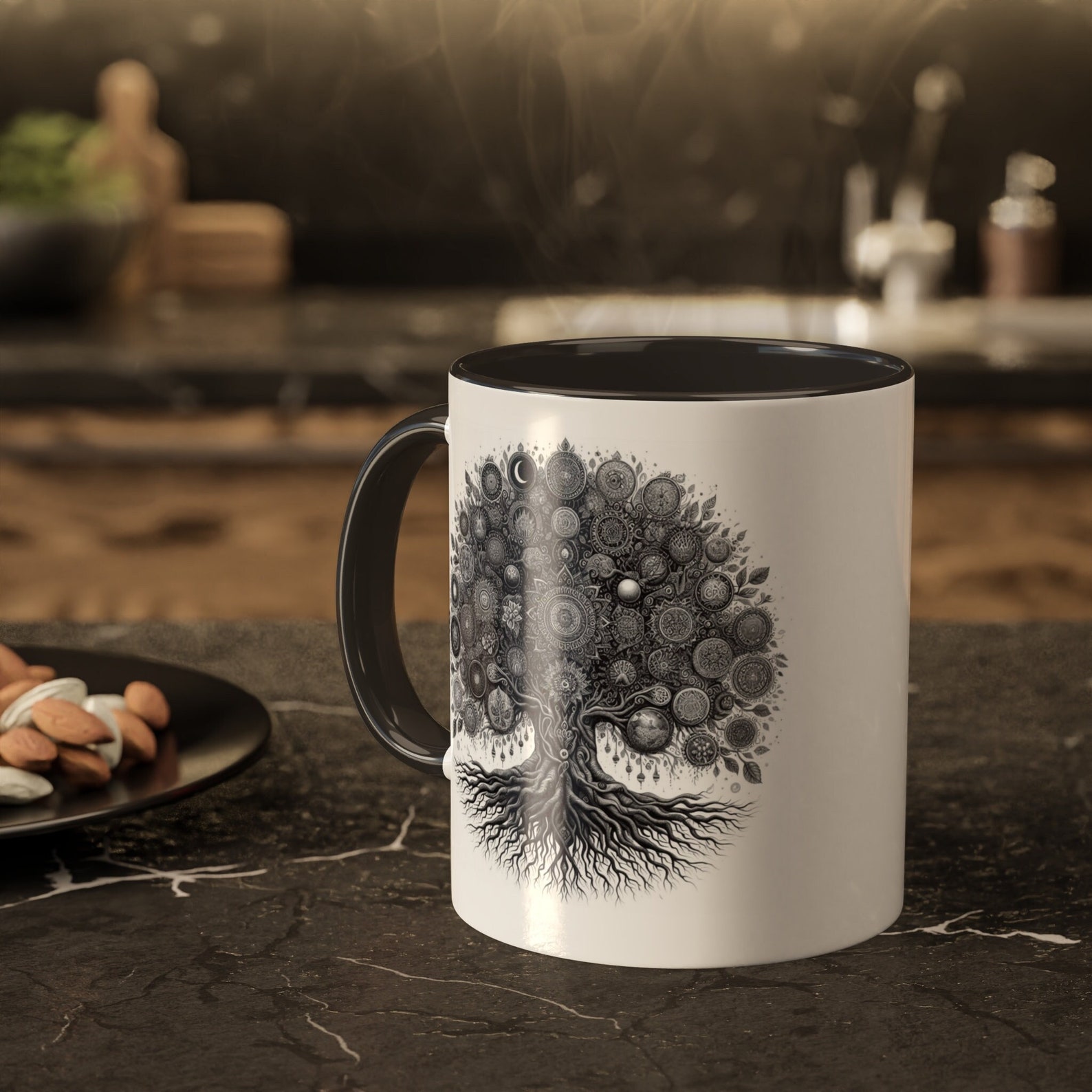 Handcrafted Ceramic Tree of Life Mug, Boho Coffee Cup, Unique Nature ...