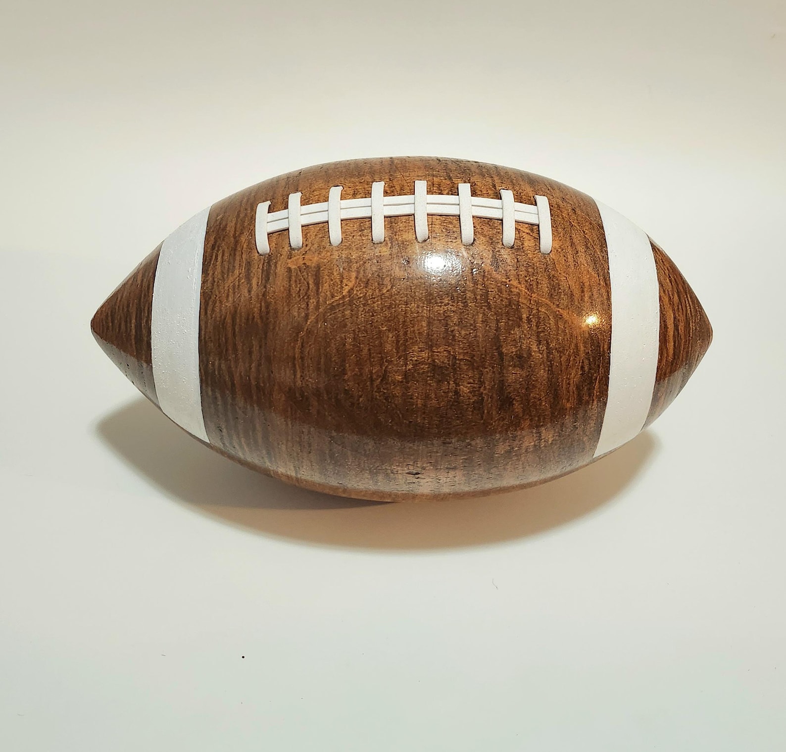 Custom Hand Turned Wooden Football With Stand - Etsy