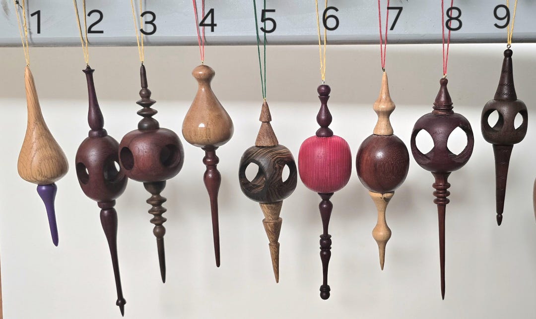 Hand Turned Finial Ornaments - Etsy