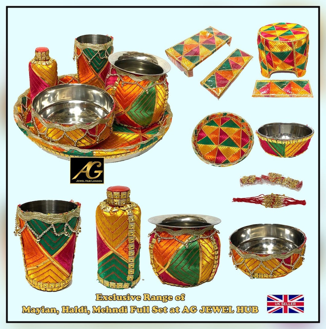 Indian Pakistani Maiyan, Haldi, Mendi, Wedding Accessories Decorative ...