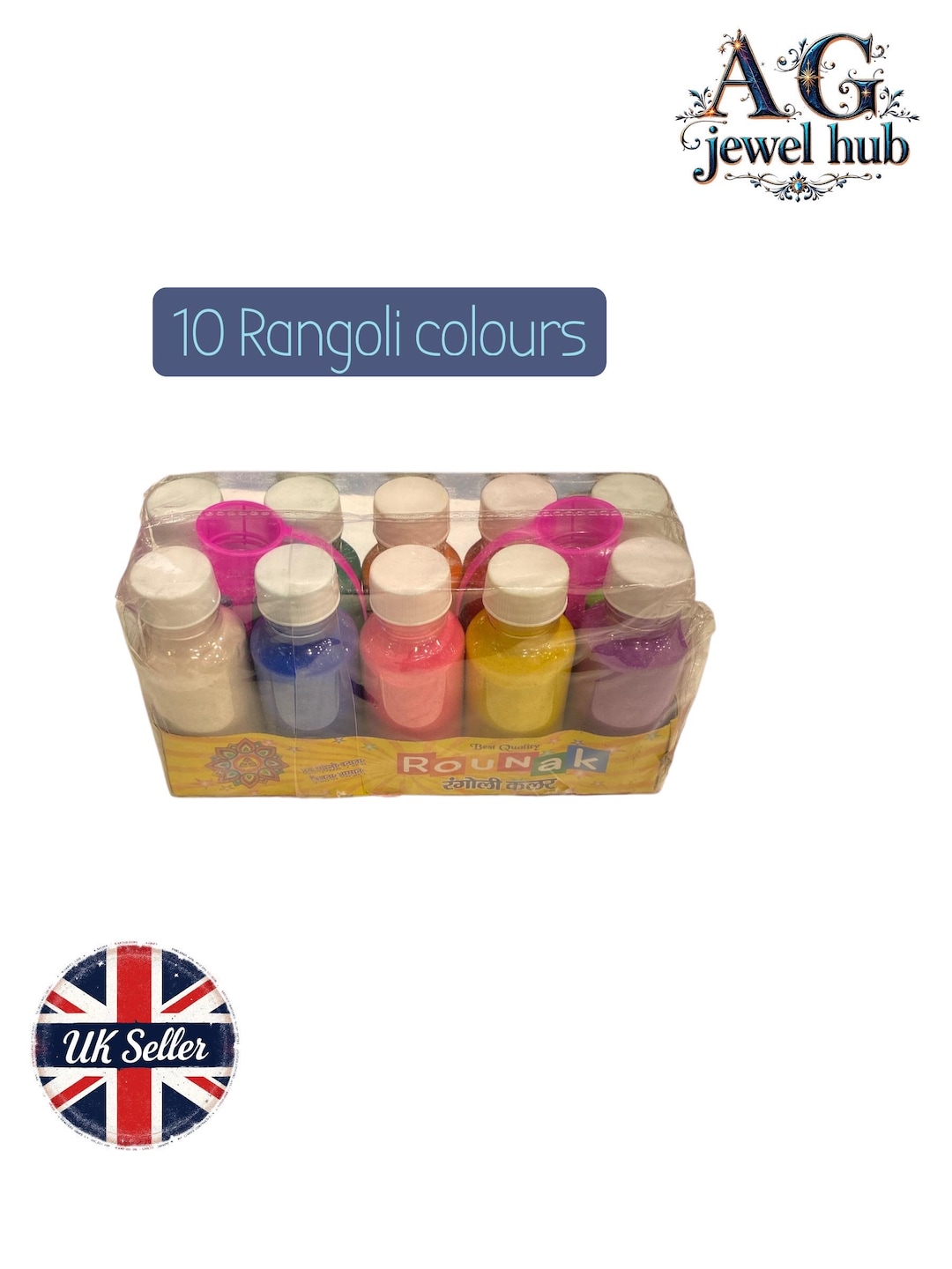 Rangoli Powder 10 Color Set With Two Head Nozzles, Asian Wedding ...