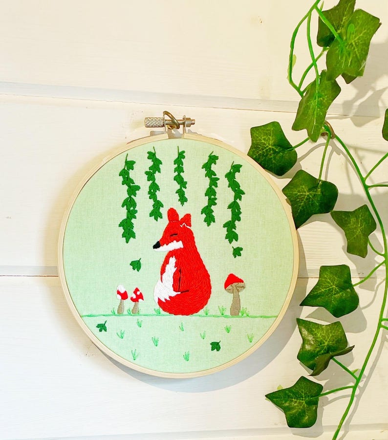 Forest Fox Hand Embroidery Pattern - Etsy