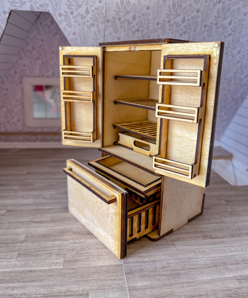 DIGITAL FILE! Dollhouse Miniature French Door Refrigerator Kit: 1/12 ...