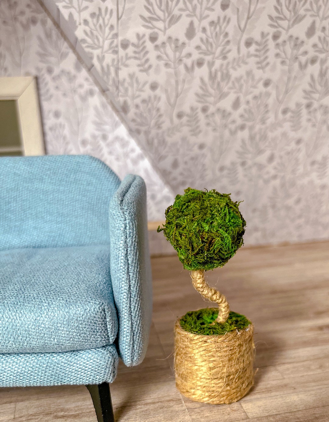 Dollhouse 1/12 Scale Miniature Topiary in a Jute Pot - Etsy