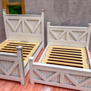 DIGITAL FILE! Dollhouse 1/12 Scale Miniature Farmhouse Beds Kit Small ...