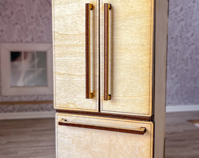 KIT! Dollhouse 1/12 Scale Miniature French Door Refrigerator KIT ...