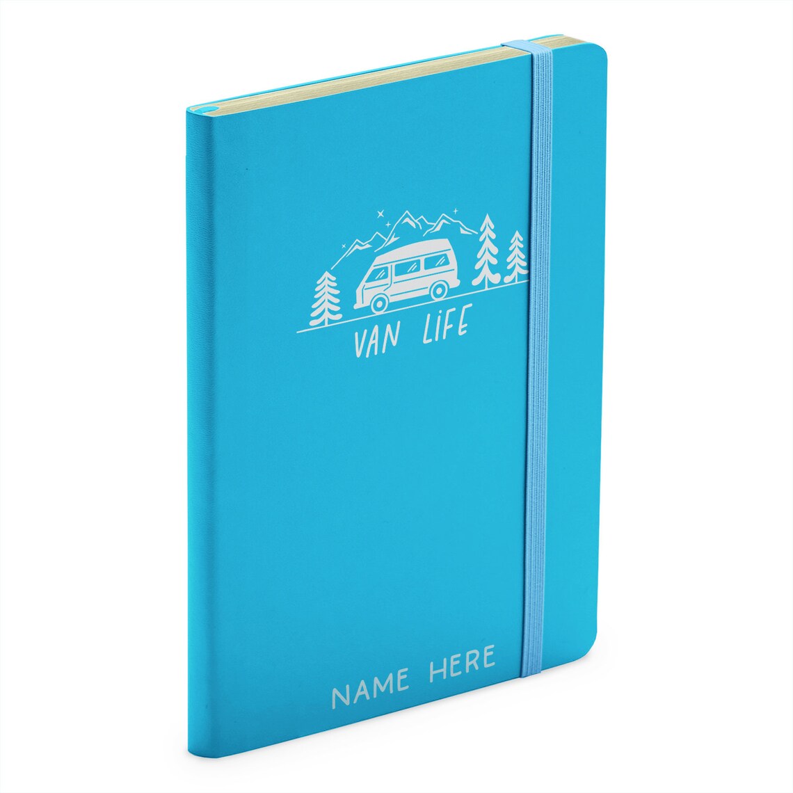 Personalised Van Life - Travel Journal Soft Touch Cyan Notebook - Etsy UK