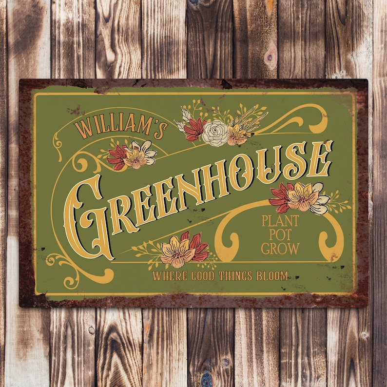 Personalised Greenhouse Metal Sign - Gardener Gift 305mm X 200mm - Etsy UK