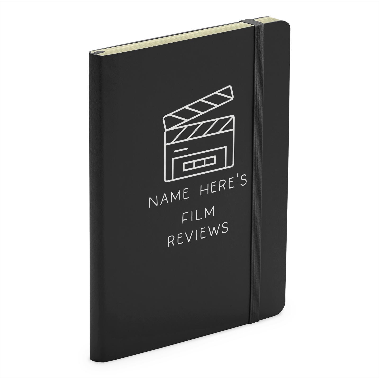 Personalised Film Review - Movie Nerd Black Soft Touch Notebook - Etsy UK