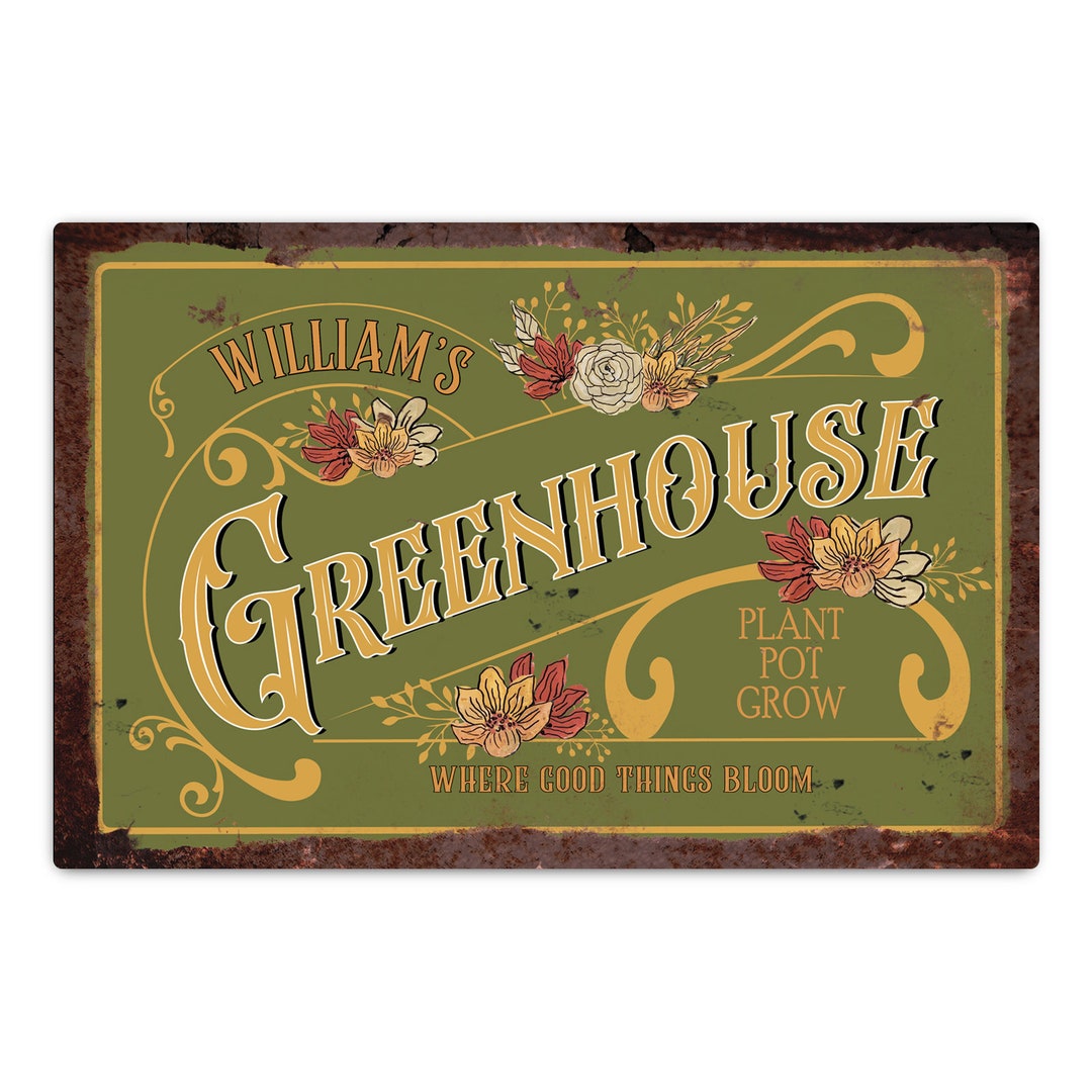 Personalised Greenhouse Metal Sign - Gardener Gift 305mm X 200mm - Etsy UK