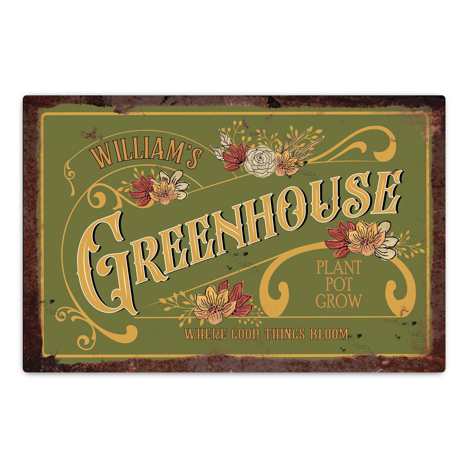 Personalised Greenhouse Metal Sign - Gardener Gift 305mm X 200mm - Etsy UK