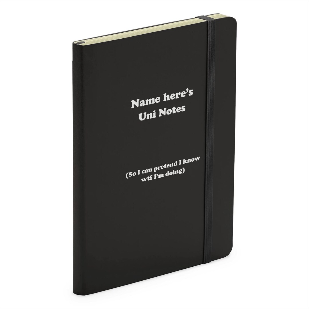 Personalised Uni Notes Funny Student Soft Touch Black Notebook - Etsy