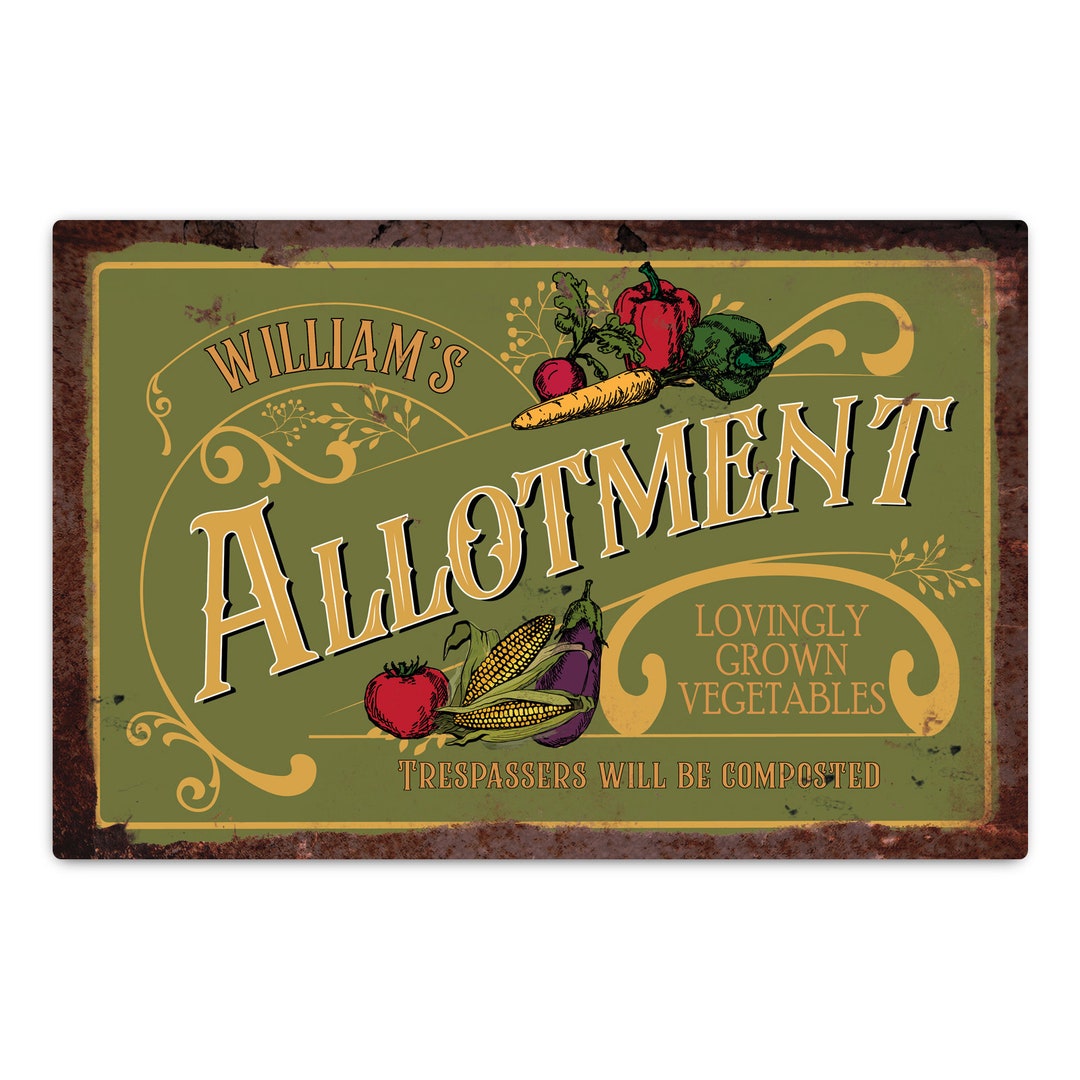 Personalised Allotment Metal Sign - Gardener Gift 305mm X 200mm - Etsy UK