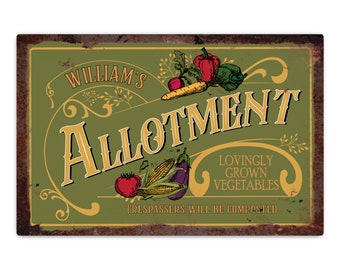 Personalised Allotment Sign Metal Garden Vegetable Patch Wall Door ...
