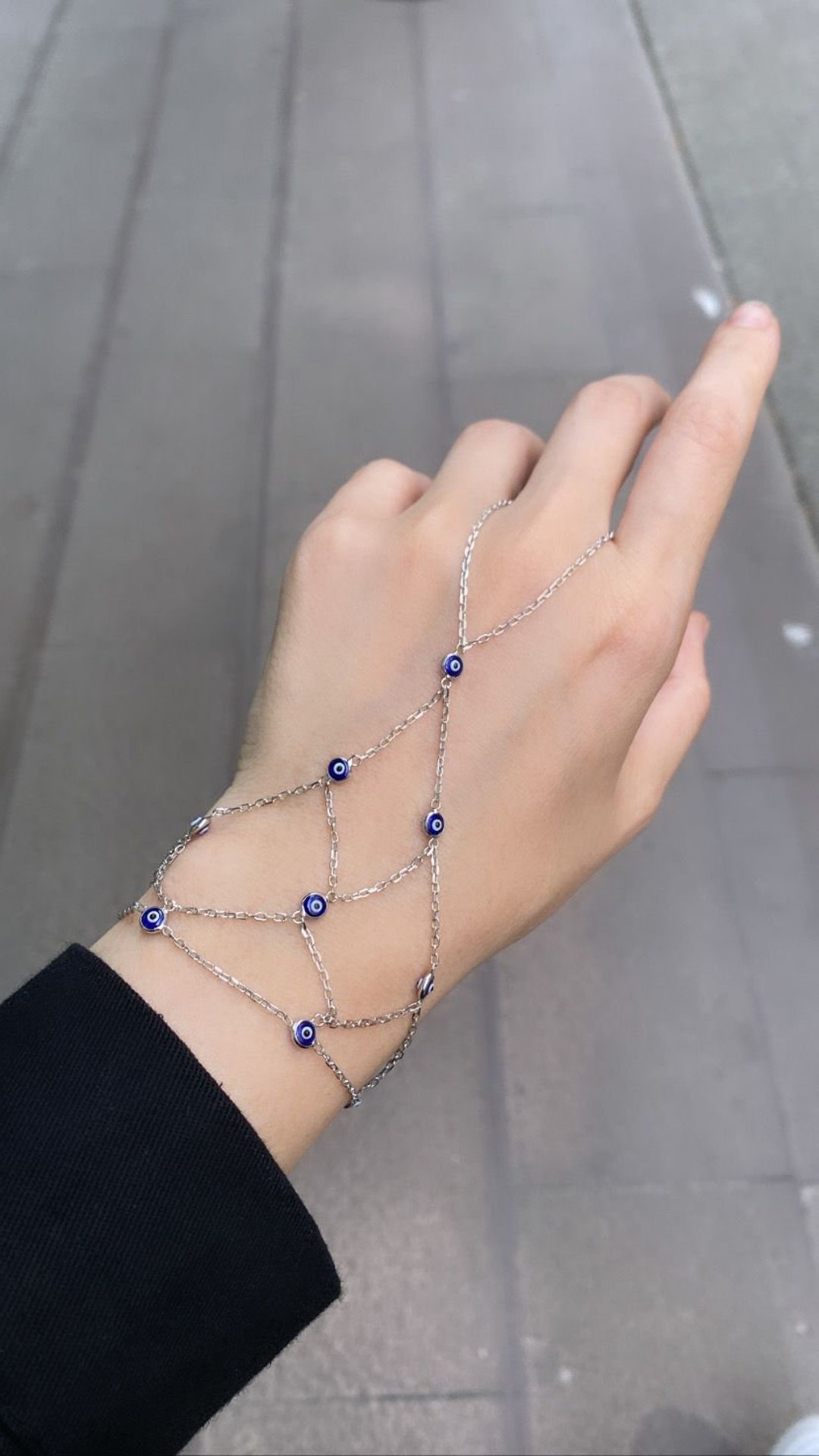 Evil Eye Hand Chain Bracelet, Evil Eye Protection Bracelet Ward off ...