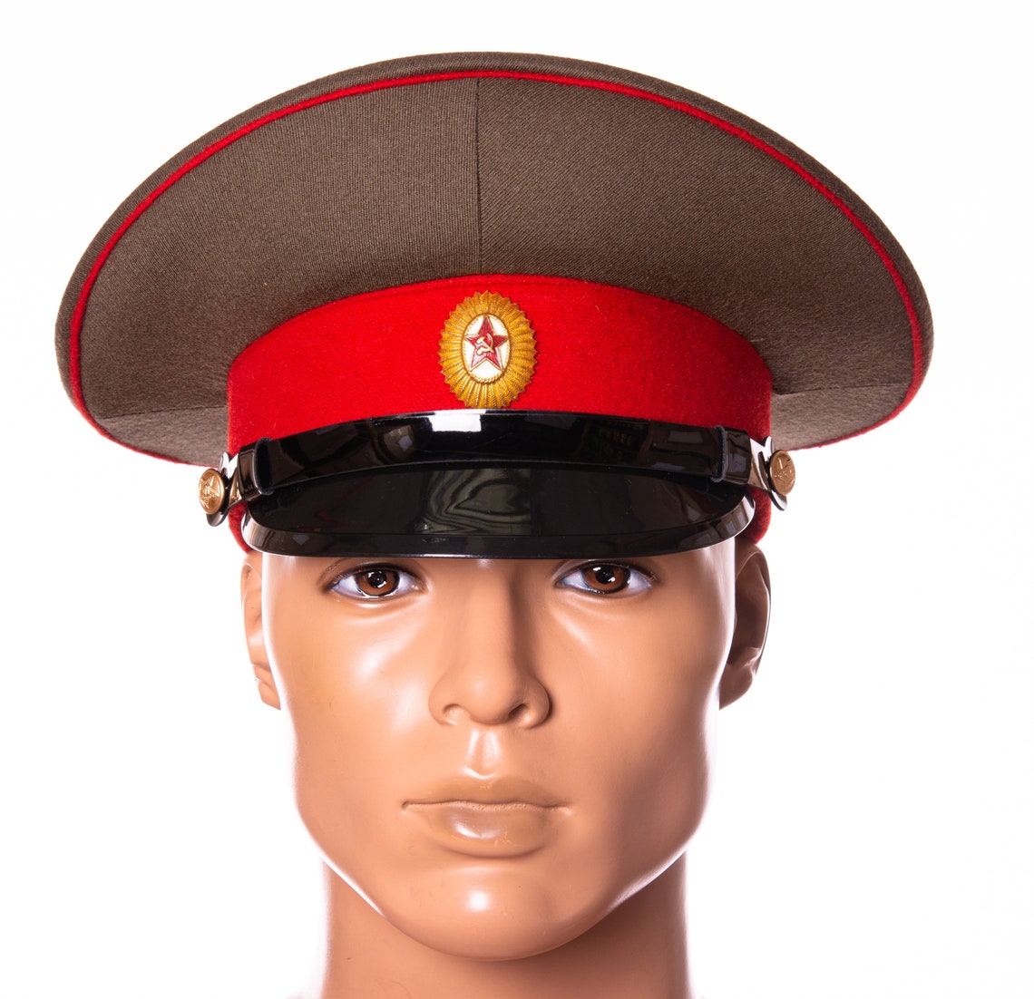 Russian Soviet Officer cap USSR Red Army Motorized troops Size | Etsy