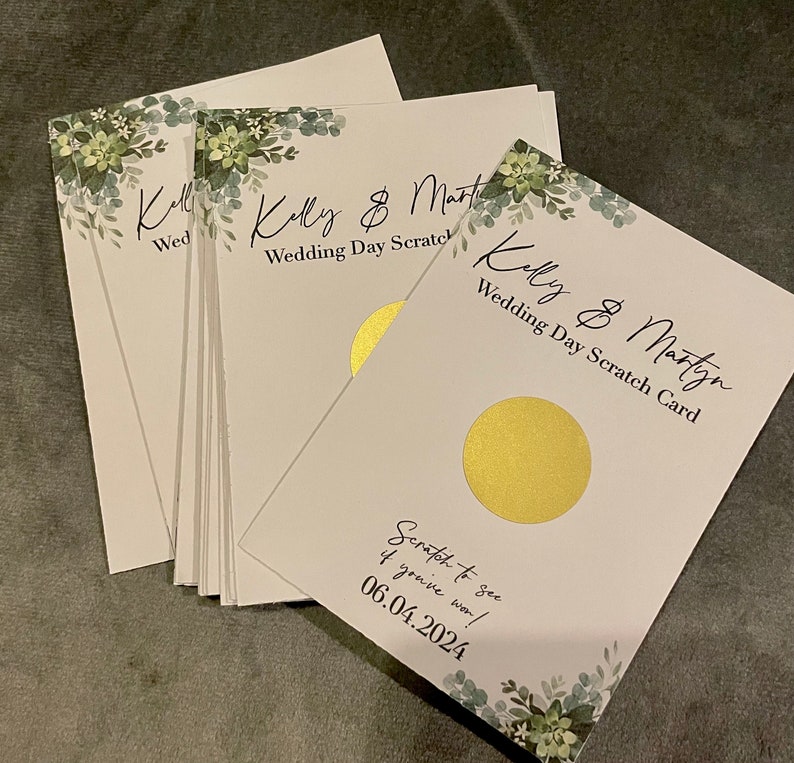 Personalised Wedding Scratch Card, Win a Drink, Scratch for Your Prize ...