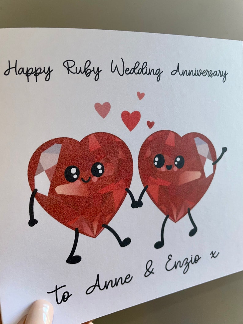 Ruby 40th Wedding Anniversary Cute Husband Wife Couple - Etsy UK