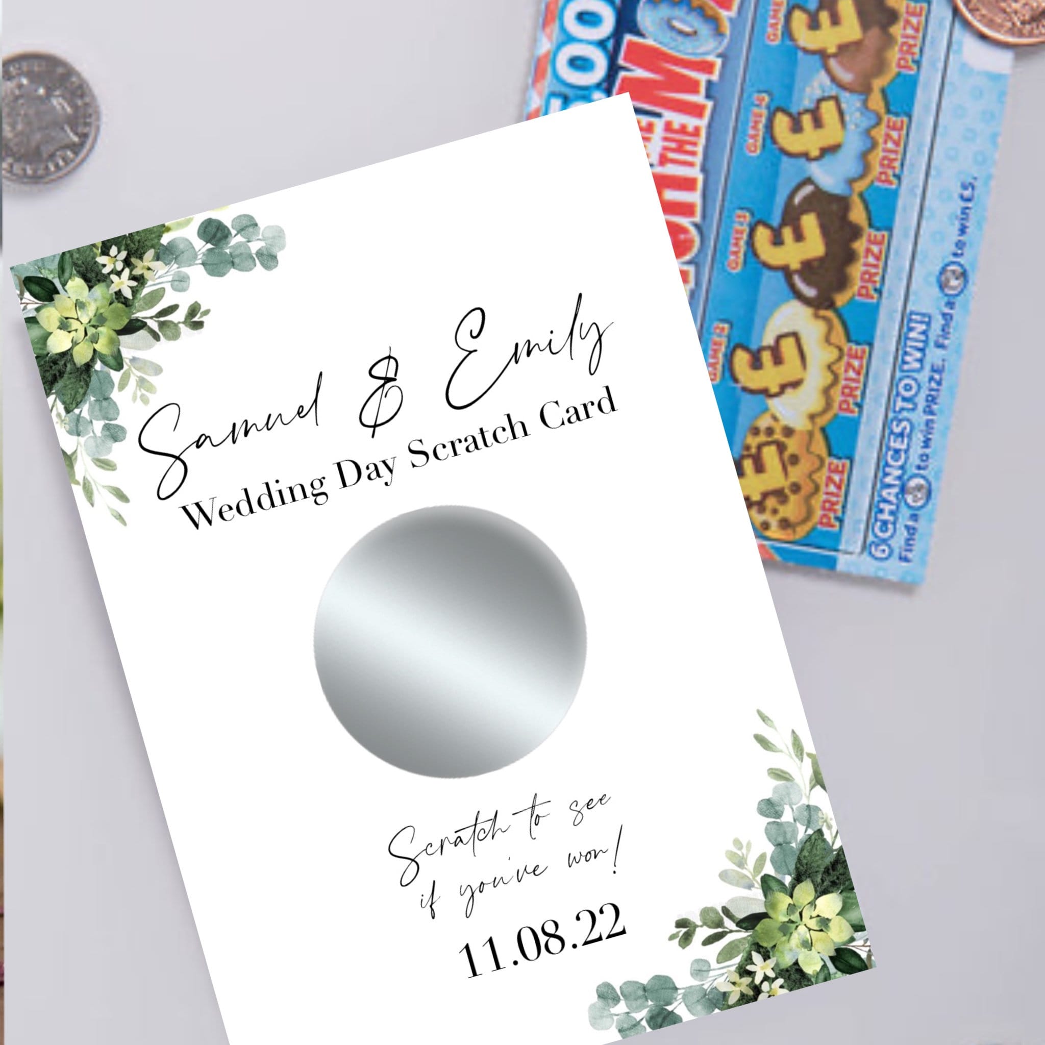 Personalised Wedding Scratch Card, Win a Drink, Scratch for Your Prize ...