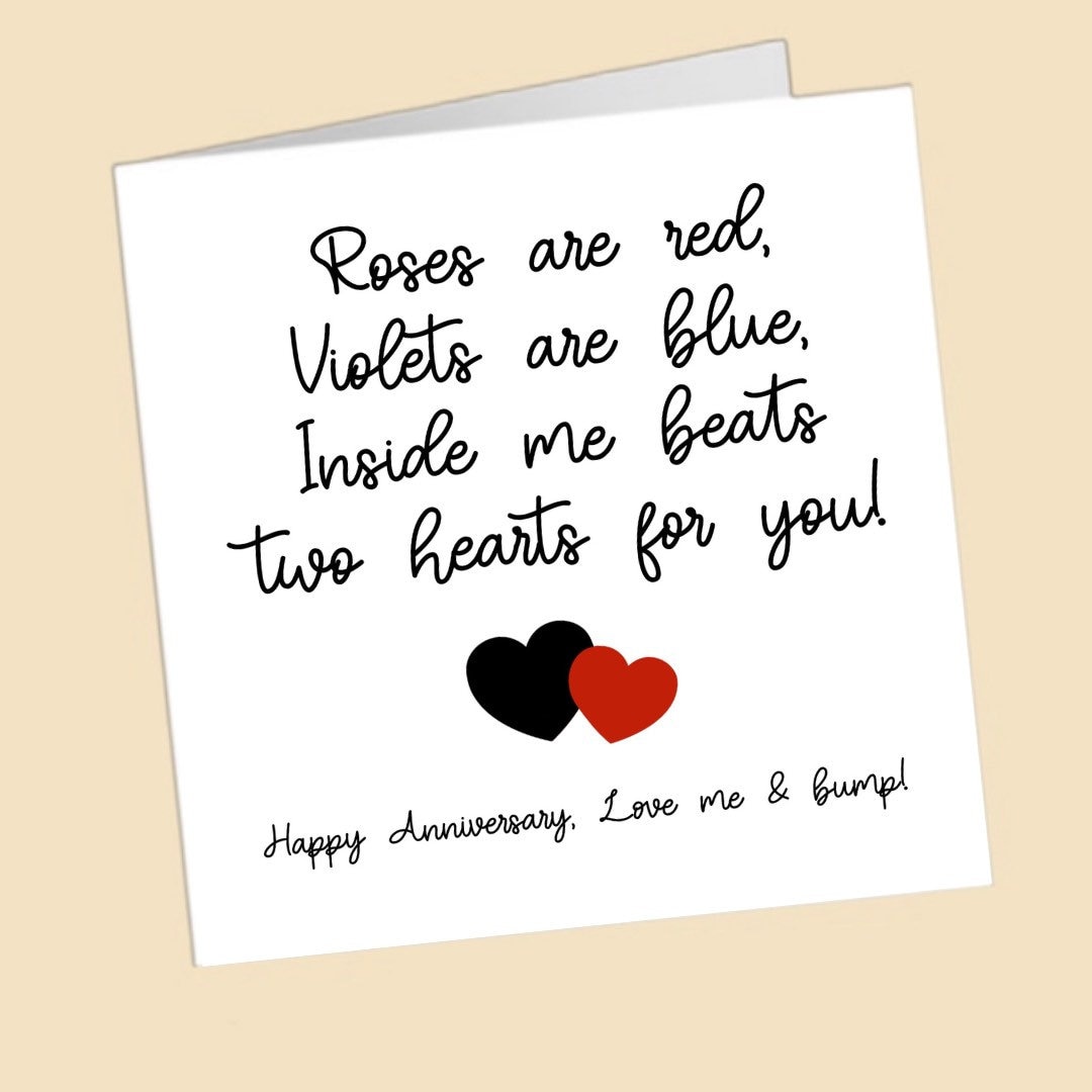 Me and Bump Poem Valentines Card, Anniversary Baby Pregnancy ...