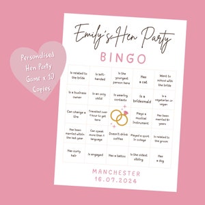 Hen Do Selfie Bingo Game X 10, Photo Challenge Wedding, Hen Party Guest ...