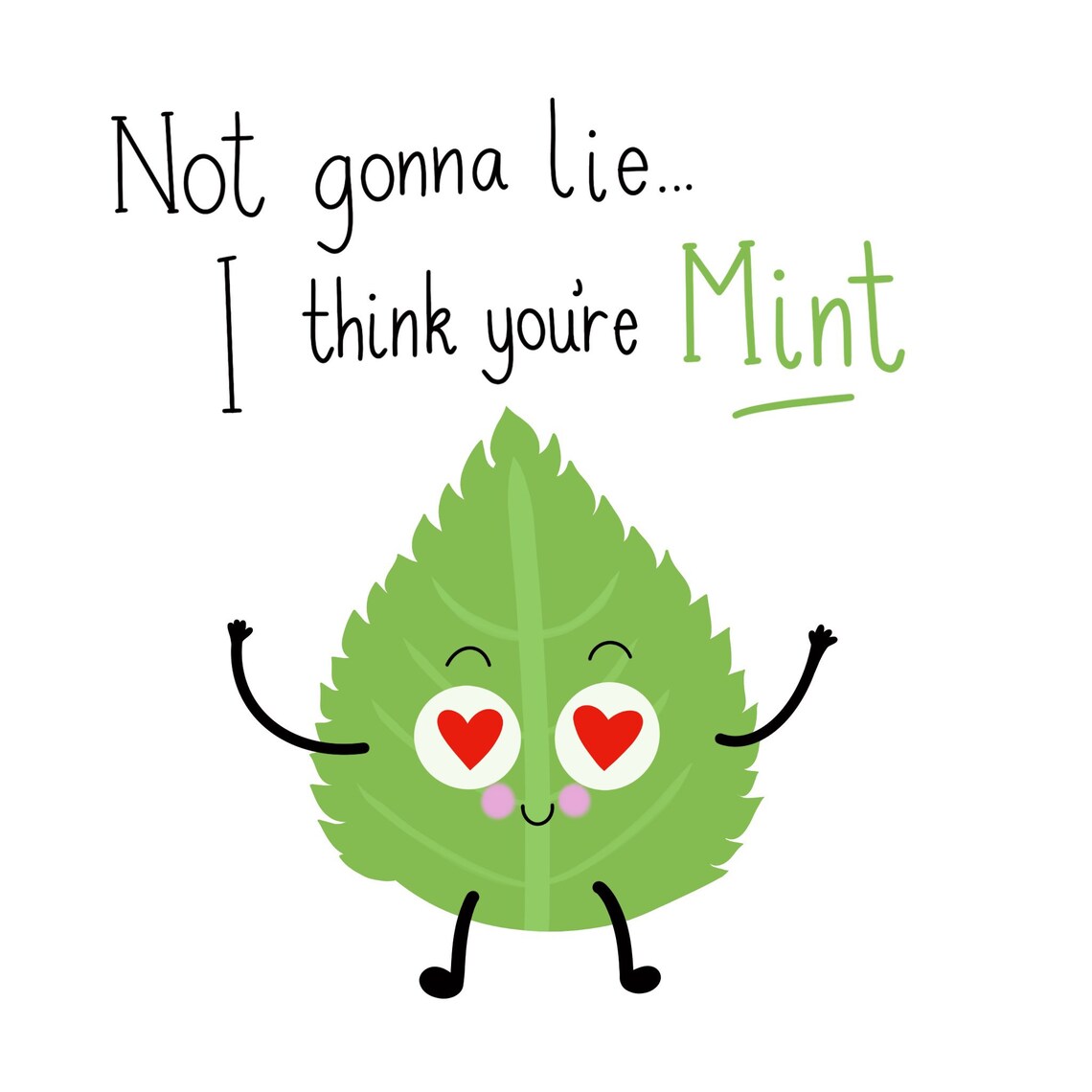 I think youre mint Cute funny greetings card Birthday | Etsy