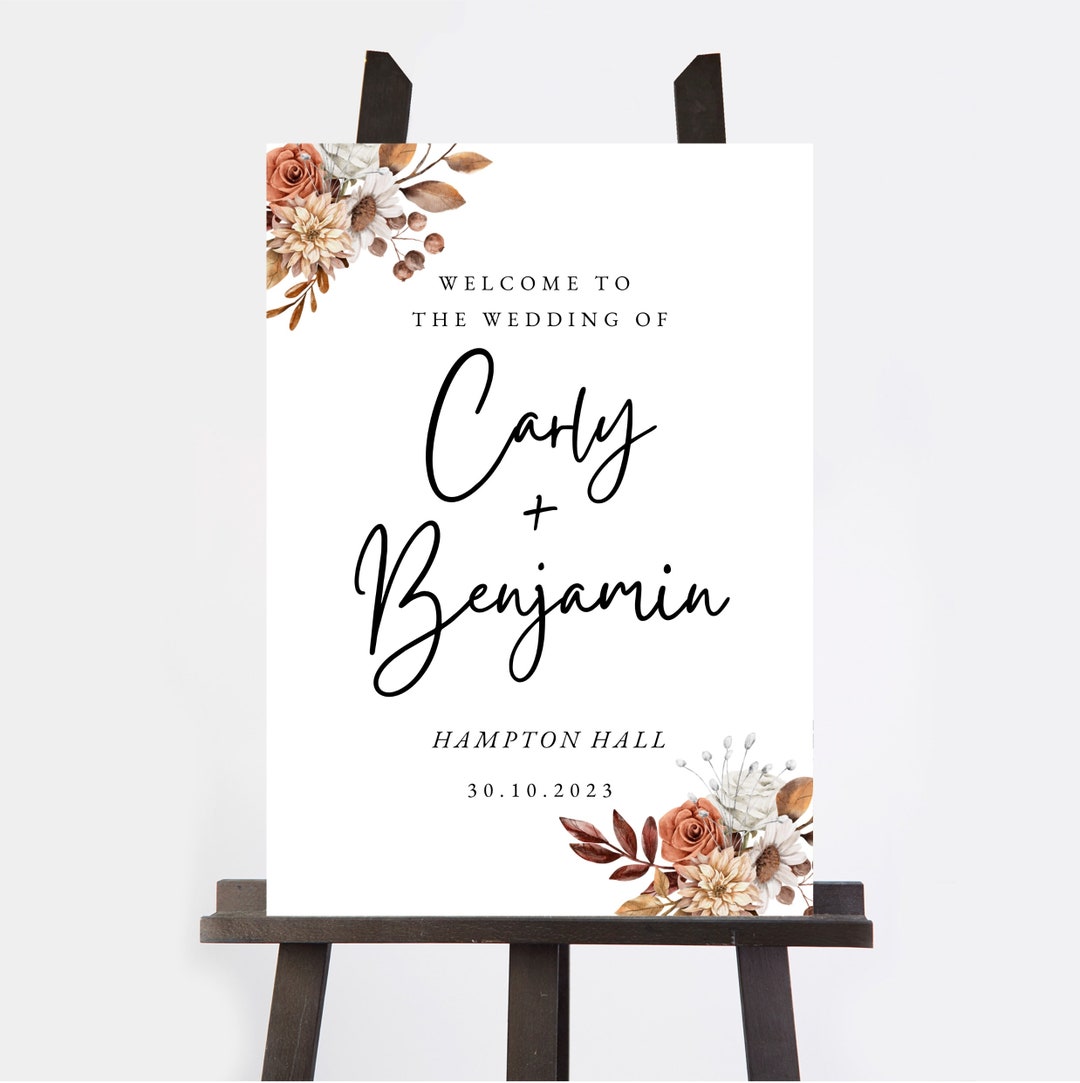 Welcome to Our Wedding Sign, Modern Calligraphy, Wedding Welcome Sign ...