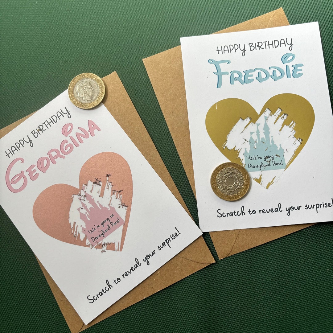 Personalised Disneyland Paris Scratch Card, Disneyland Florida Reveal ...