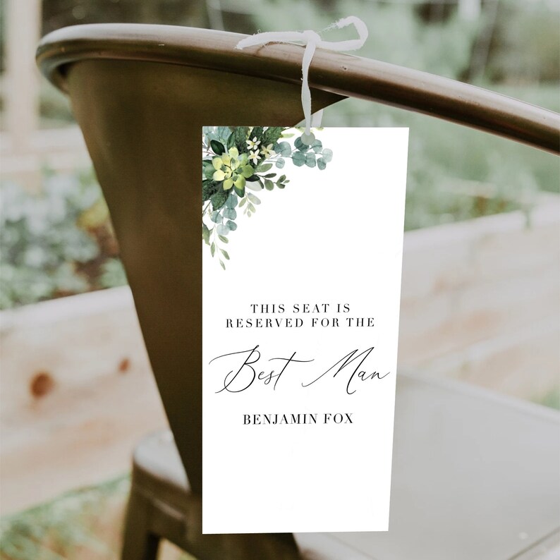 Personalised Chair Tag Wedding Chair Seat Reserved For - Etsy