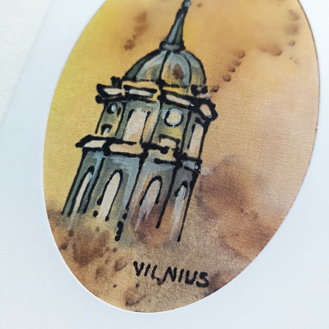 Card With Symbol of Lithuania, Hand Painted Greeting Postcards, Vilnius ...
