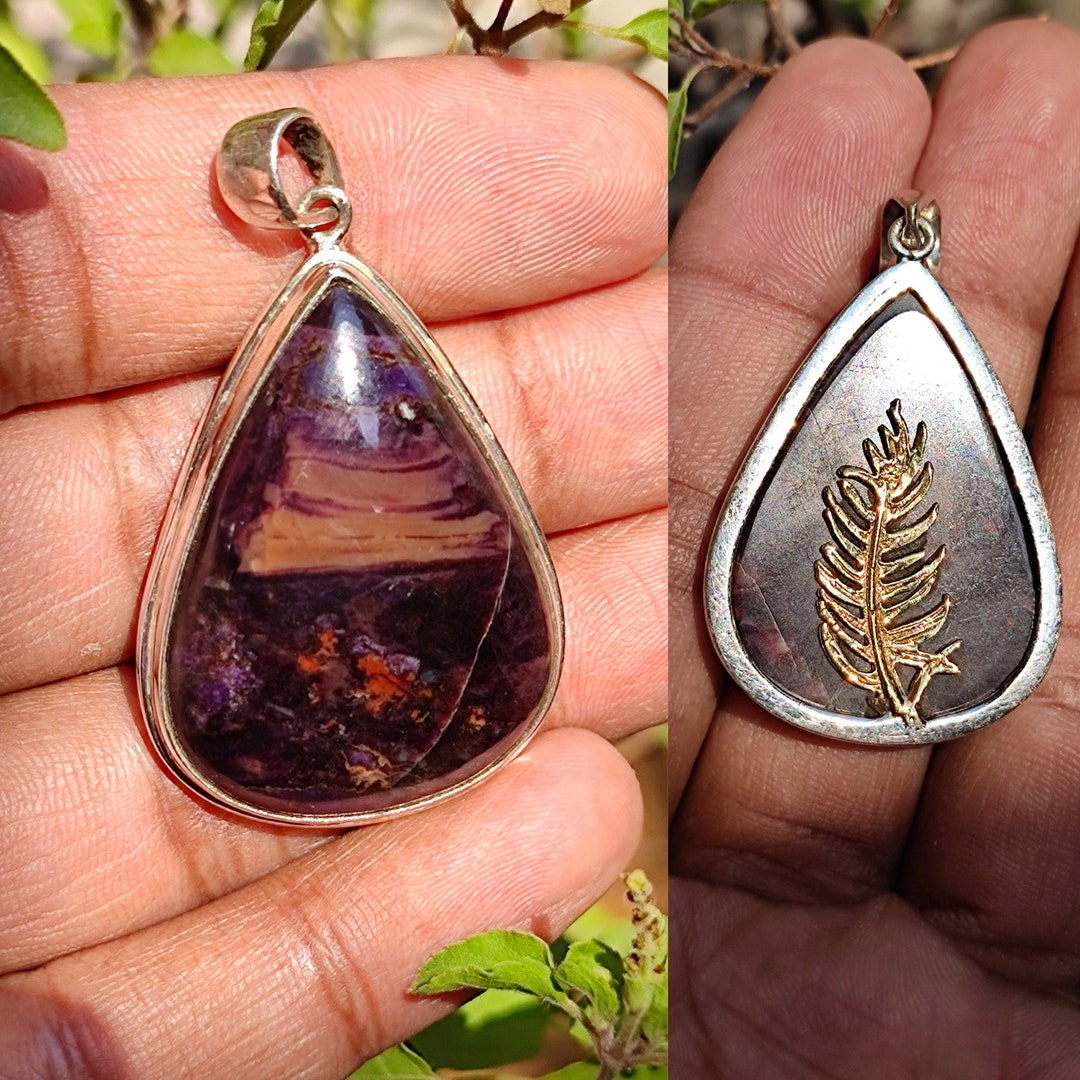 Beautiful RARE SUGILITE CRYSTAL Silver Pandent 925 Sterling Silver ...