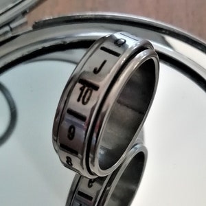 Silver Spinner Ring Number & Letters Meditation Ring - Etsy UK