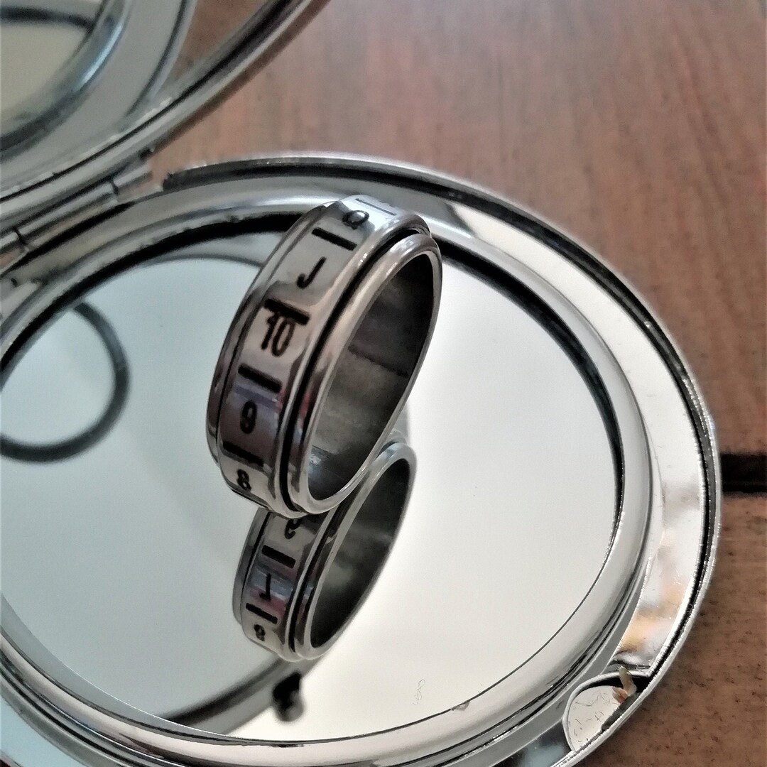 Silver Spinner Ring Number & Letters, Meditation Ring, Spinning Ring ...
