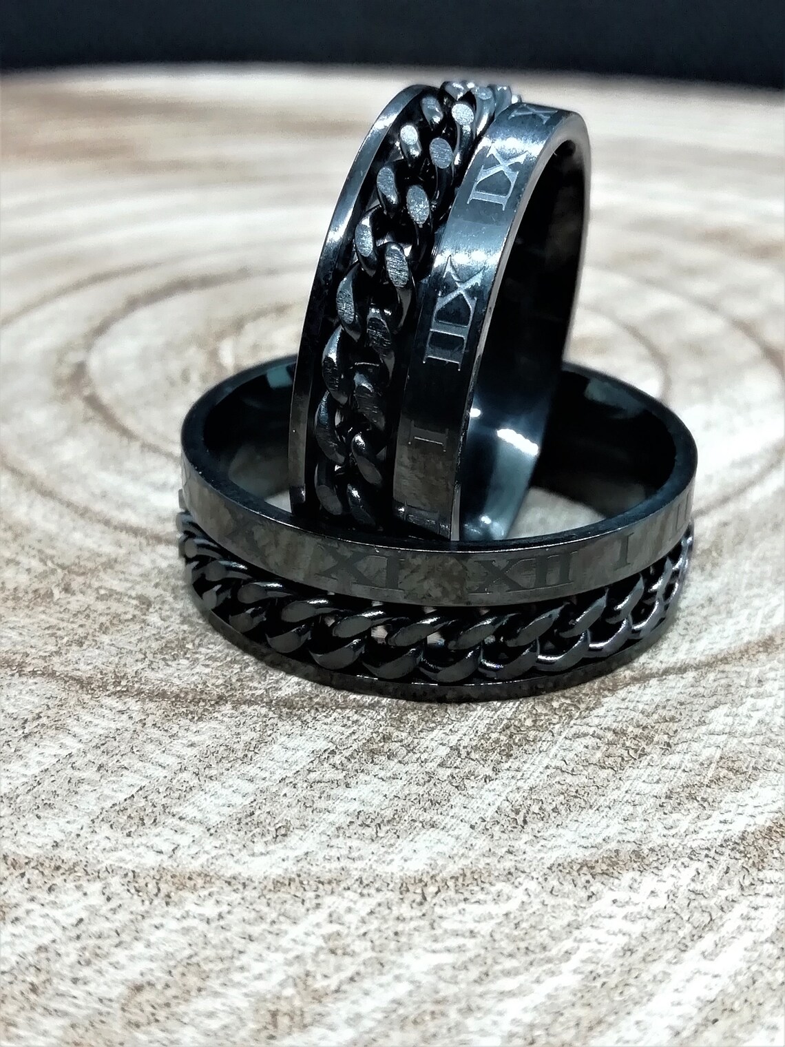 Spinner Ring Chain Roman Numerals Meditation Ring Spinning | Etsy UK