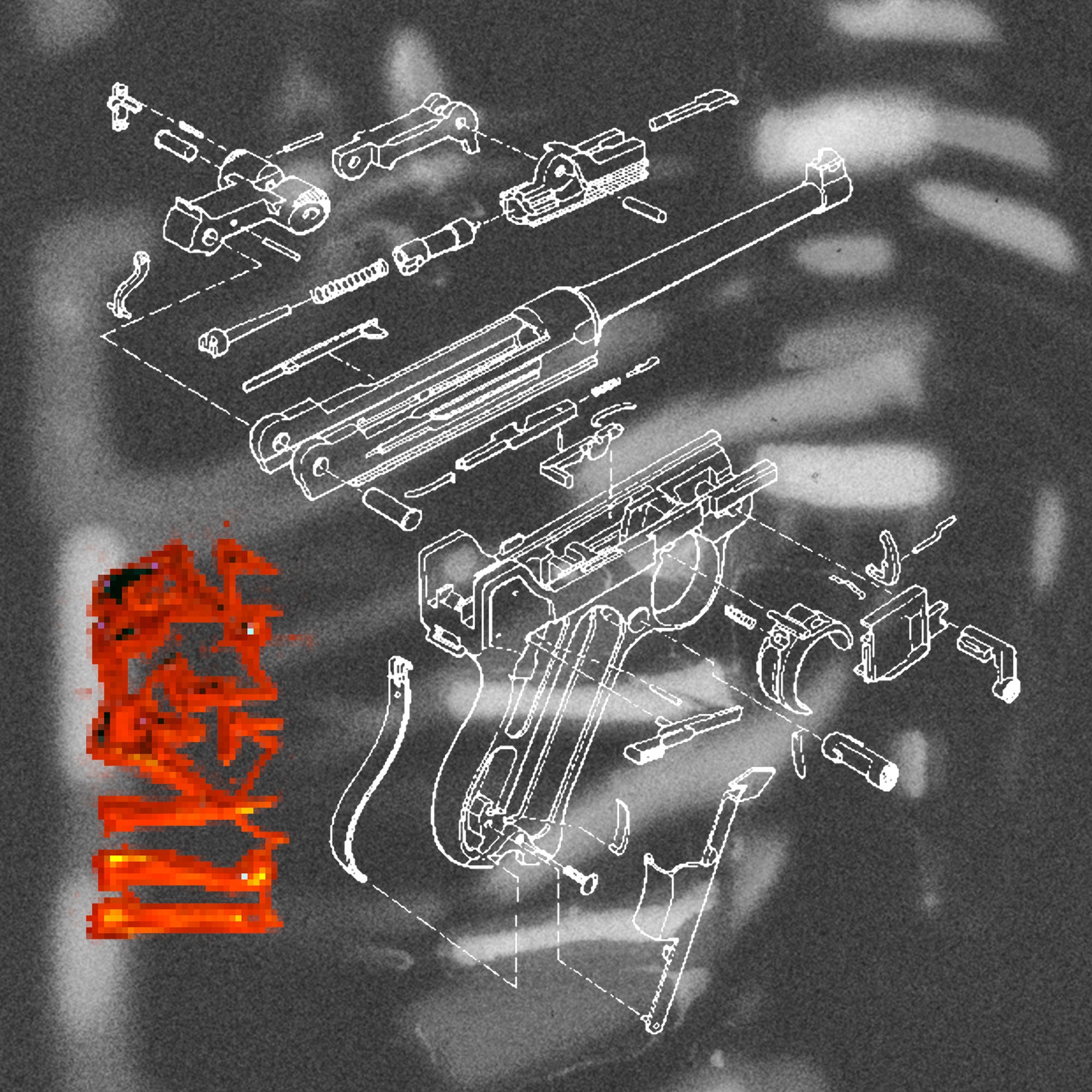 Aesthetic T-shirt luger Exploded View Weapon Logo Tee Streetwear Style ...