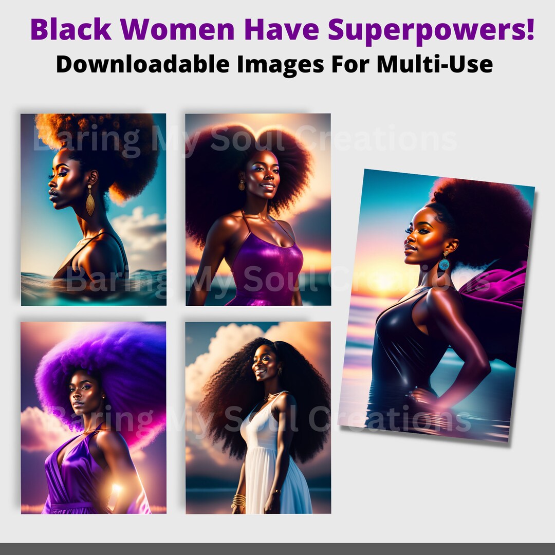 Black Women Have Superpowers V2/digital Postcard Template/digital Art ...