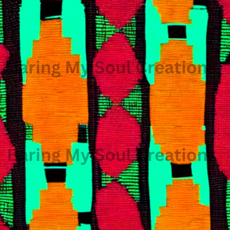 Kente Digital Paper Set of 10 Canva Use Only DIGITAL - Etsy
