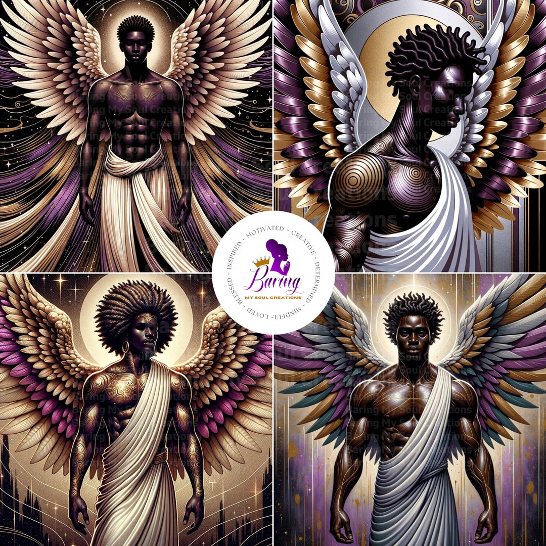 Black Male Angels PNG African American Clipart Sublimation - Etsy