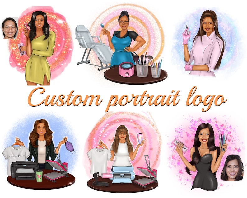 Custom Portrait Logo Cartoon Logo Portrait Portrait Custom - Etsy